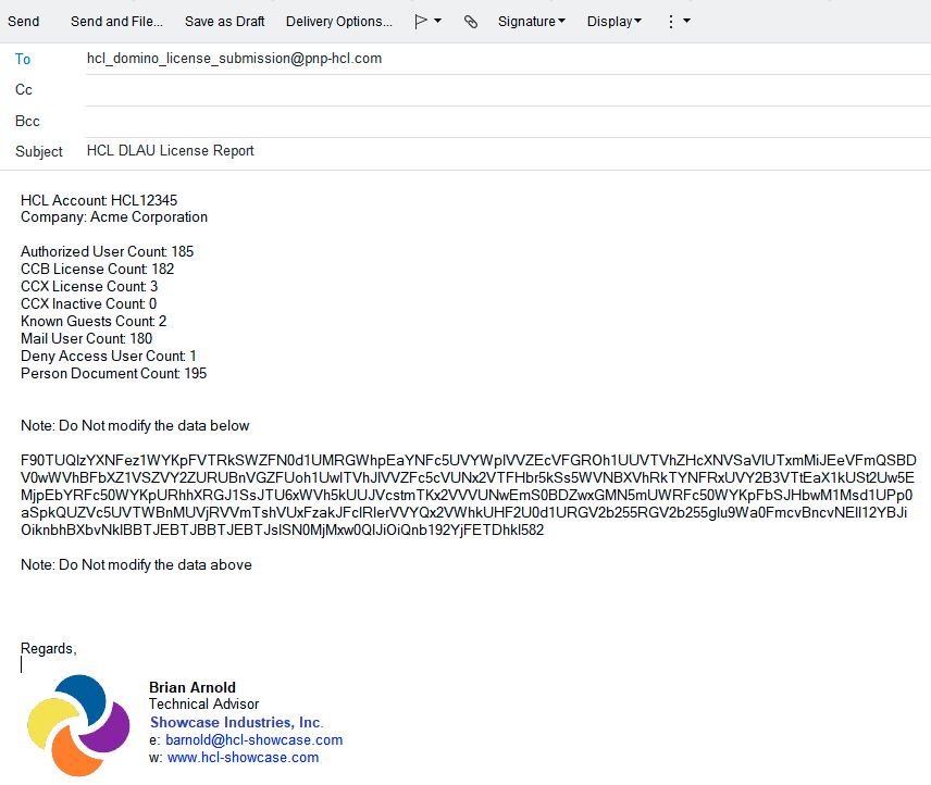 Reporting Results HCL Domino License Analysis Utility